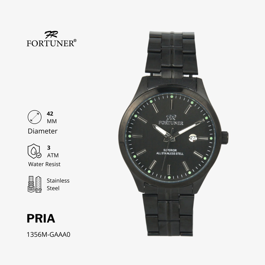 Fortuner Jam Tangan Pria Analog Water Resist Superior All Stainless Ty