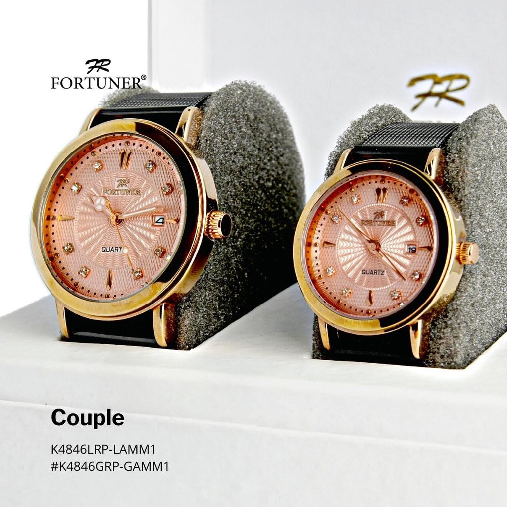 Fortuner Jam Tangan Couple Fashion Klasik Original Tahan Air Rantai Pa